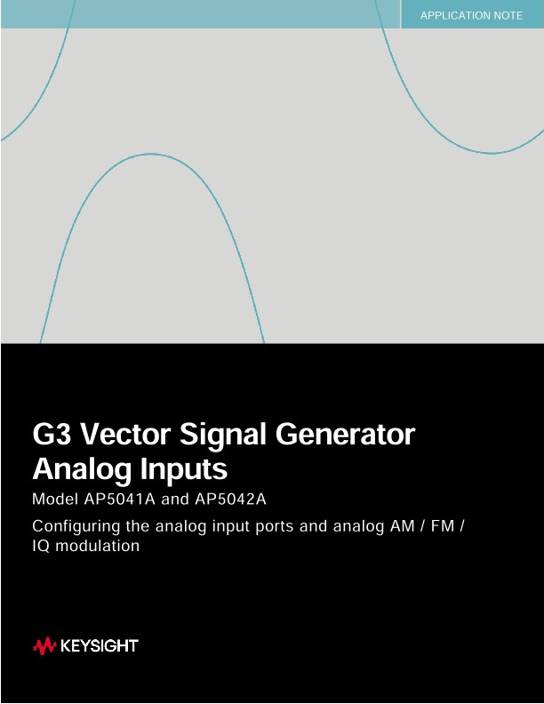 G3 Vector Signal Generator Analog Inputs PDF Asset Page | Keysight